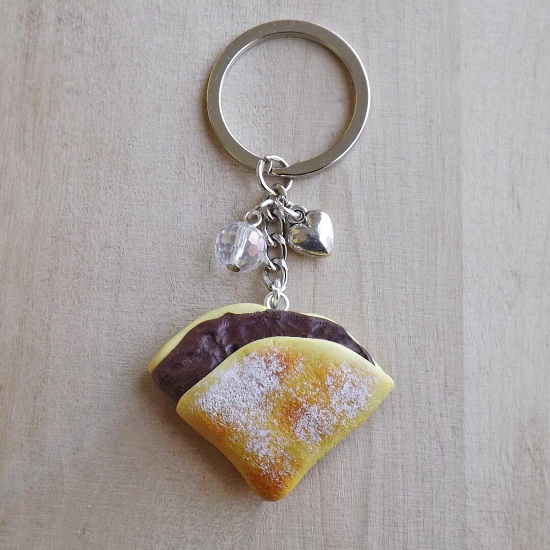 Handmade Polymer Clay Nutella Crepe Keychain, Realistic Miniature - Etsy
