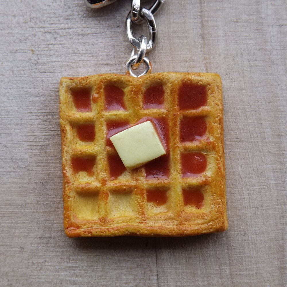 Waffle Keychain Polymer Clay Handmade - Etsy Canada