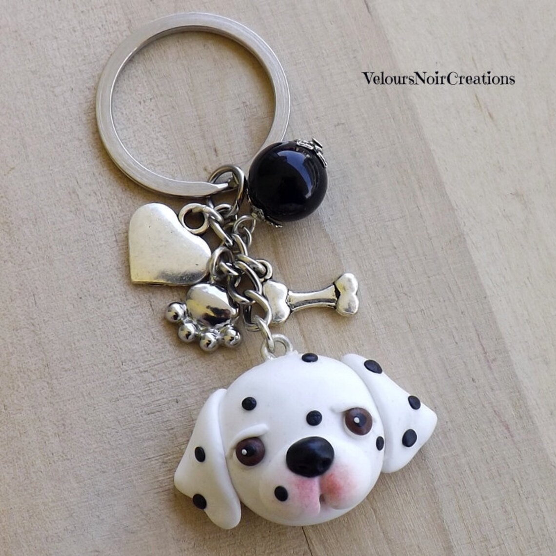 Dalmatian Dog Keychain Polymer Clay Handmade | Etsy