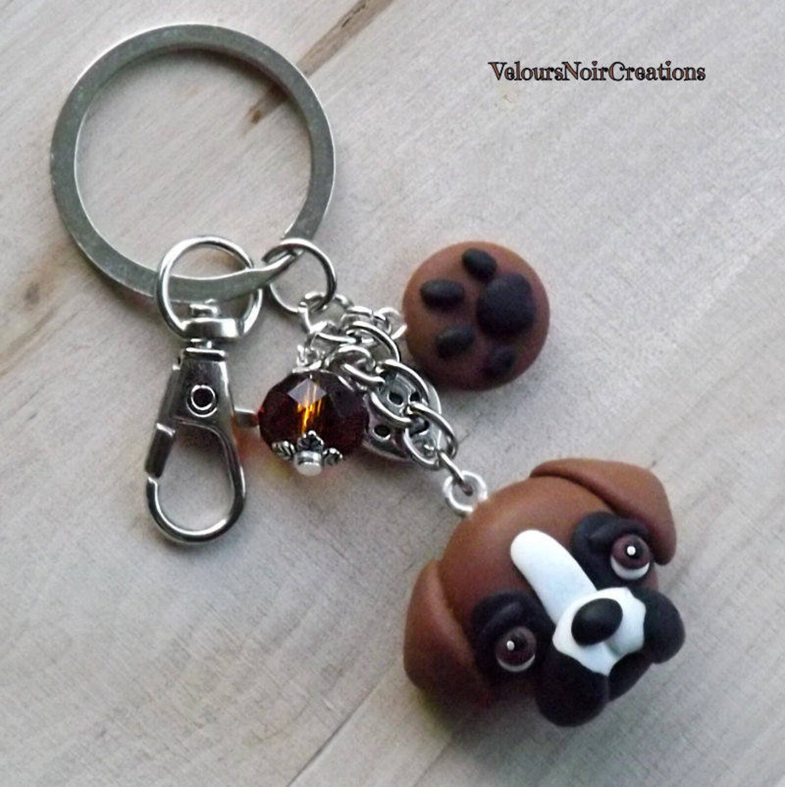Boxer Dog Keychain Polymer Clay Handmade - Etsy