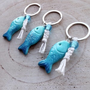 Blue Fish Keychain Polymer Clay Handmade - Etsy