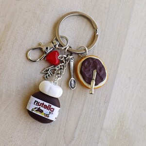 Nutella Jar Bread and Chocolate Keychain Handmade - Etsy
