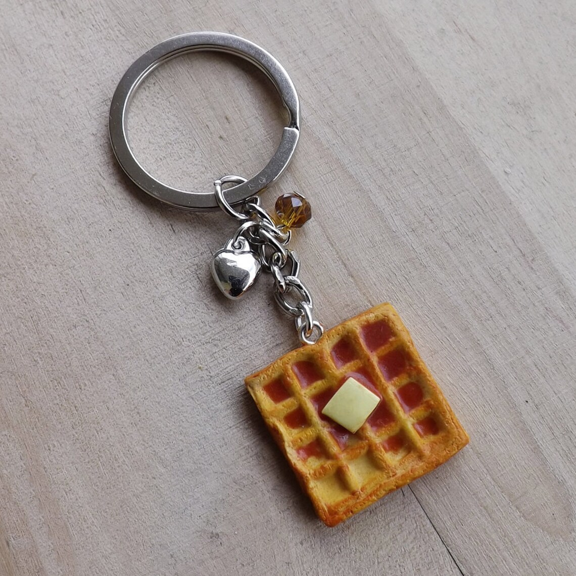 Waffle Keychain Polymer Clay Handmade - Etsy Canada