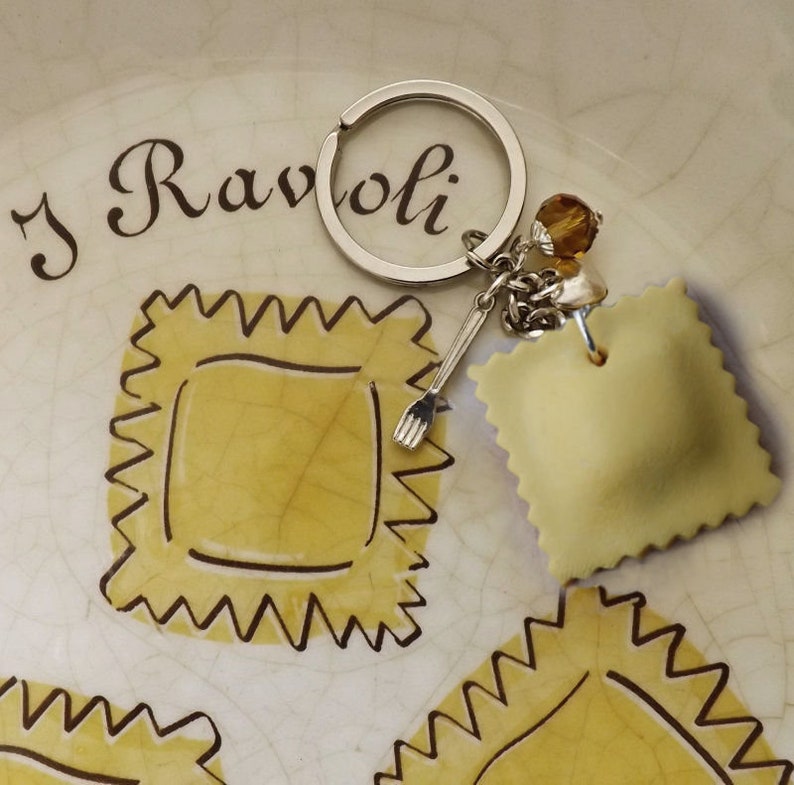 Raviolo keychain polymer clay handmade | Etsy