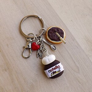 Nutella Jar Bread and Chocolate Keychain Handmade - Etsy