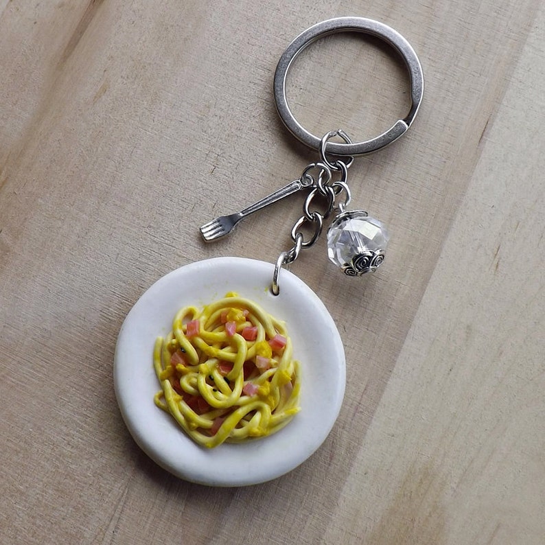 Macaroni Carbonara Keychain Italian Food Handmade - Etsy