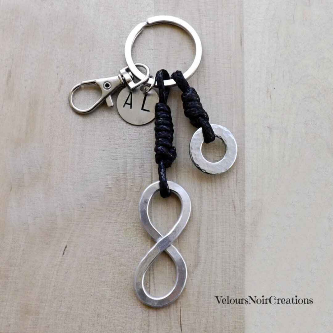 Infinity Symbol Keychain for Men Wire Tag Initials Custom - Etsy Australia