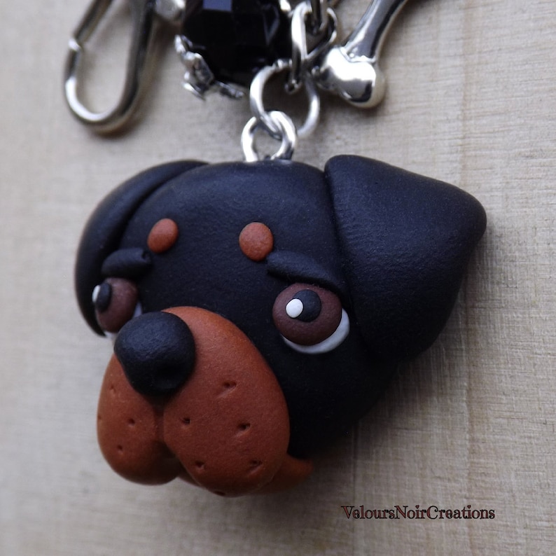 Rottweiler Keychain Polymer Clay Handmade - Etsy Canada