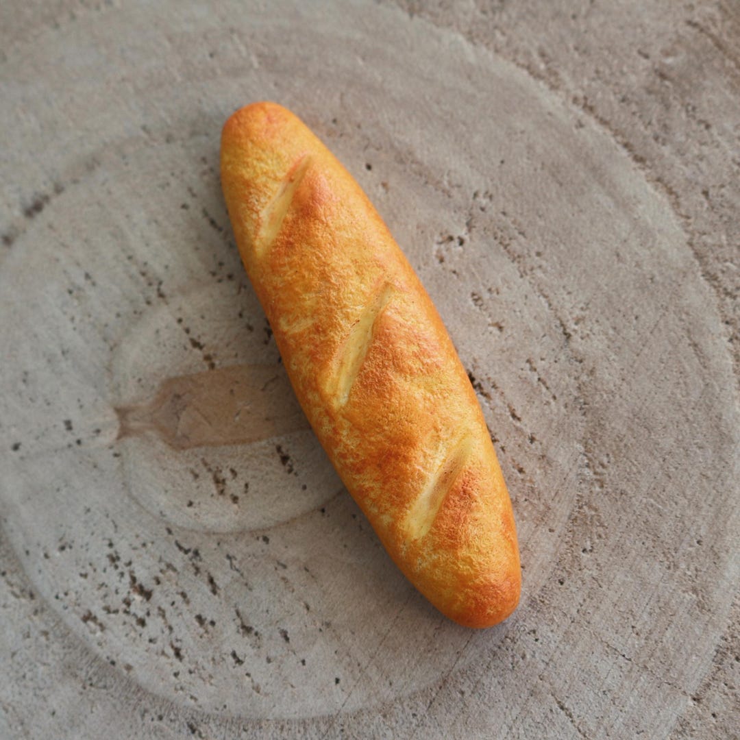 Miniature French Baguette Handmade in Polymer Clay 8 Cm, Realistic ...