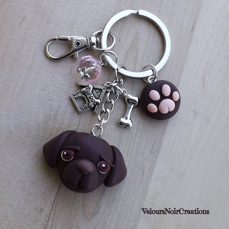 Chocolate Labrador Retriever Keychain Polymer Clay Handmade - Etsy UK