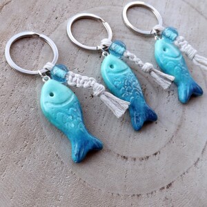 Blue Fish Keychain Polymer Clay Handmade - Etsy