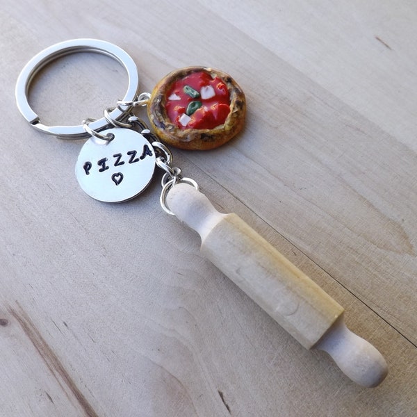 Pizza Keychain - Etsy
