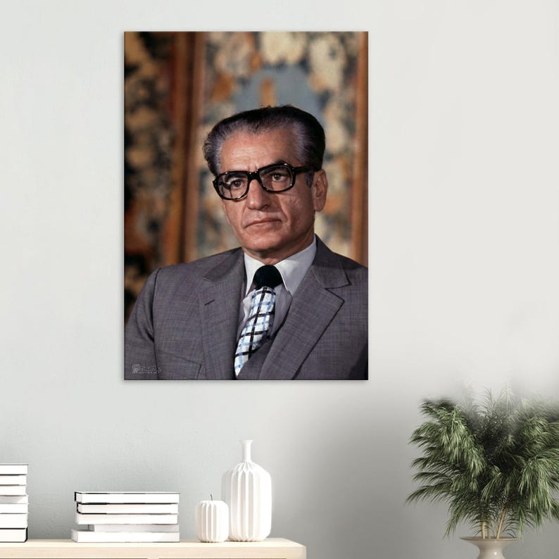 Mohammad Reza Pahlavi Formal Portrait Canvas Wall Art – Persian Royal ...
