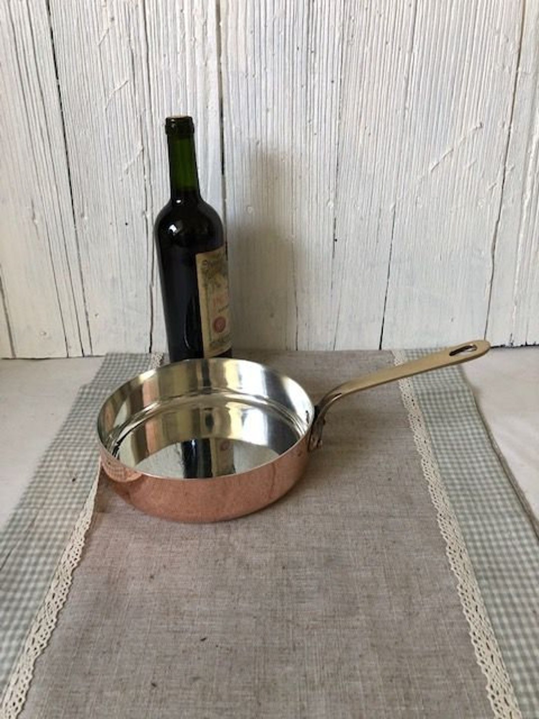 French, 20cm Chomette Favor, Paris, Vintage, Copper Saute Pan, Retinned ...