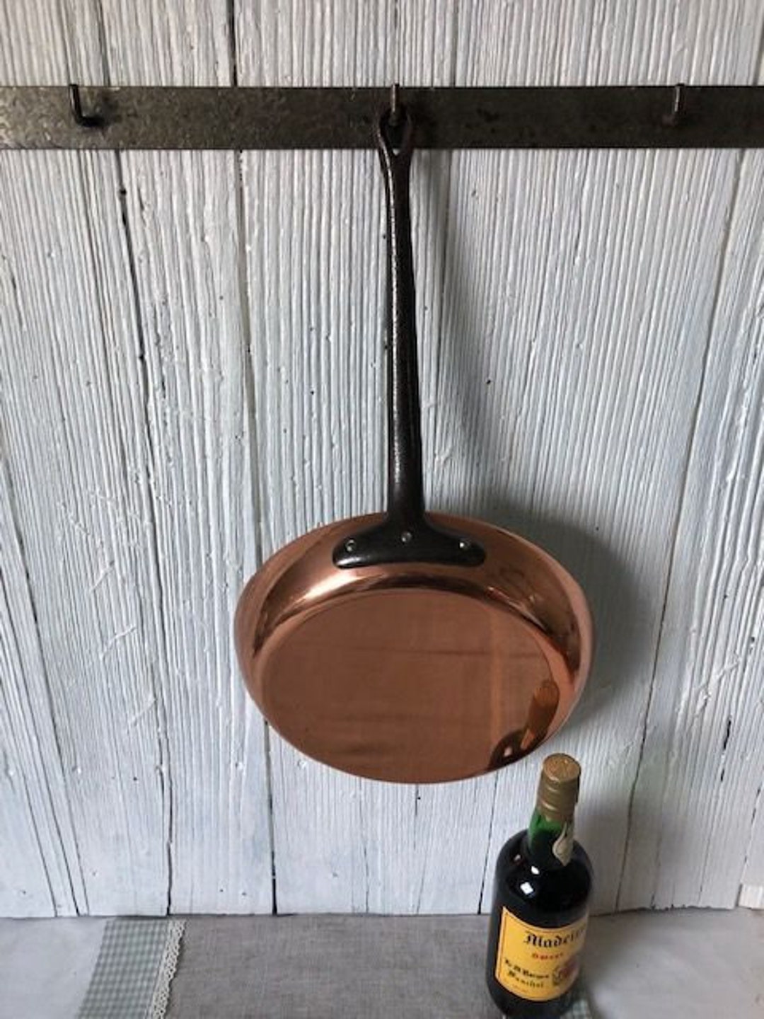 French Frying Pan Tin Lined Cast Iron Handle Steel Rivets - Etsy