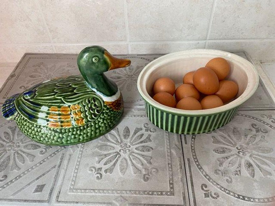Retro Ceramic Duck for Egg Storage ~ Kitchen Ware ~ Quirky Egg Storage ...