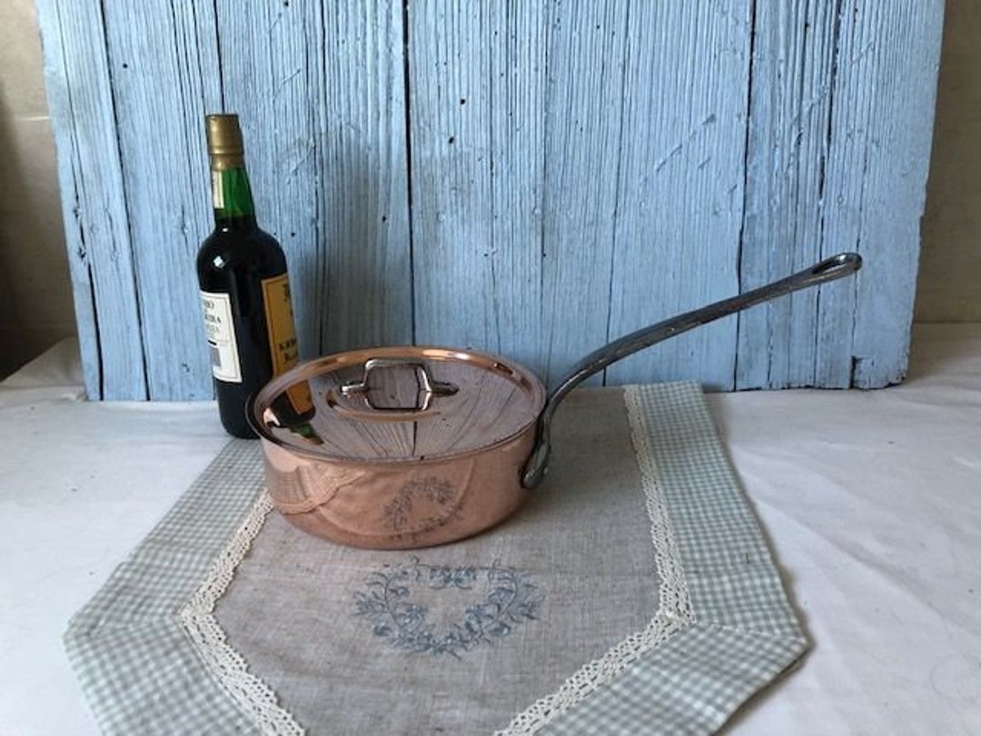 French, Fabrication Francaise, Copper and Cast Iron, Saute Pan ...