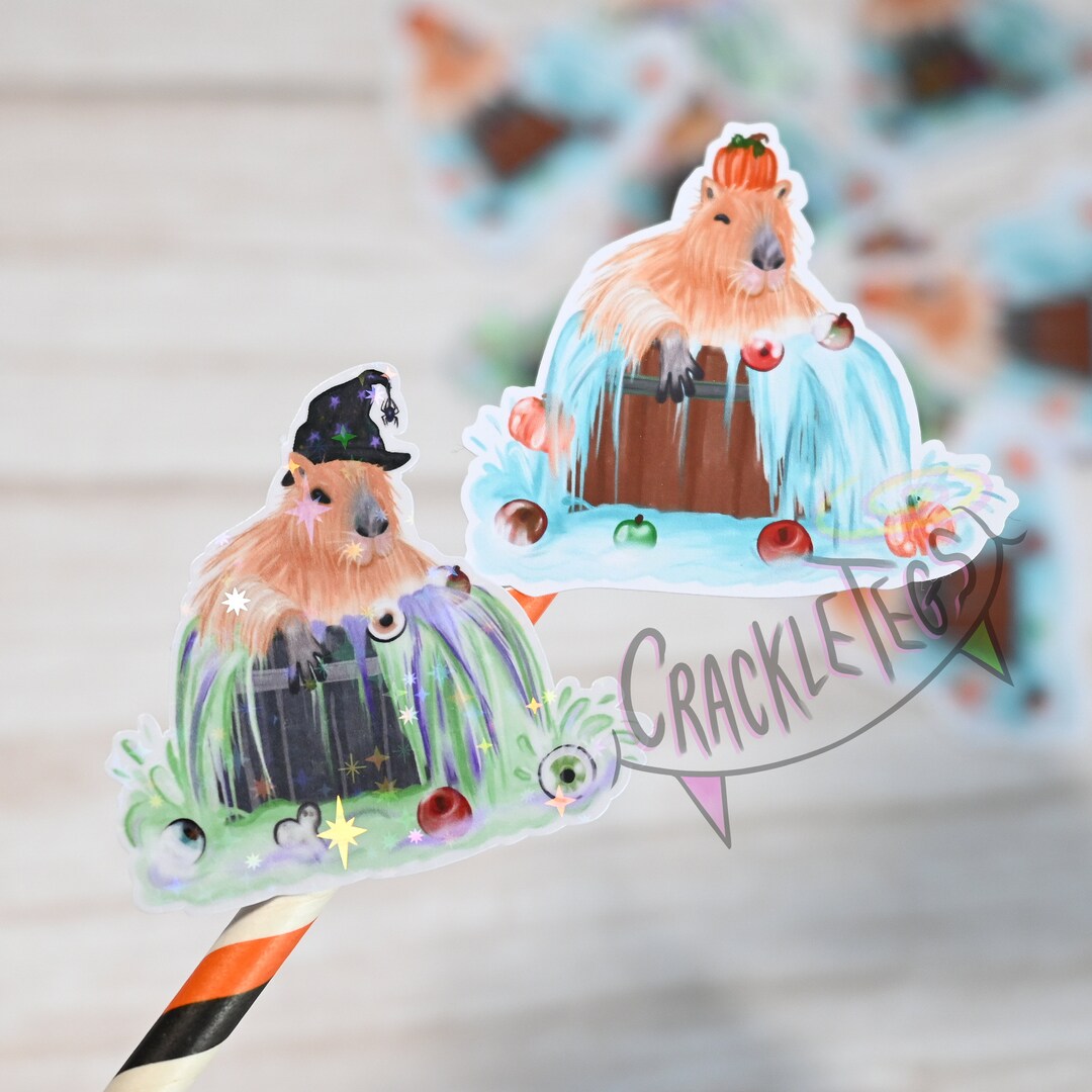 Spooky Capybara Halloween/fall Sticker Pack. Hand-drawn and Handmade ...