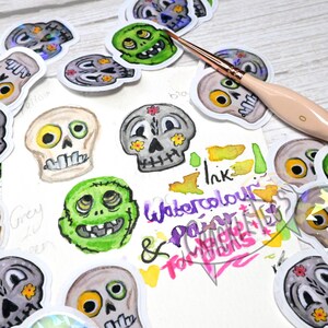 Ooglie Booglie Faces, Halloween Sticker Pack. 9 Originally Hand-painted ...