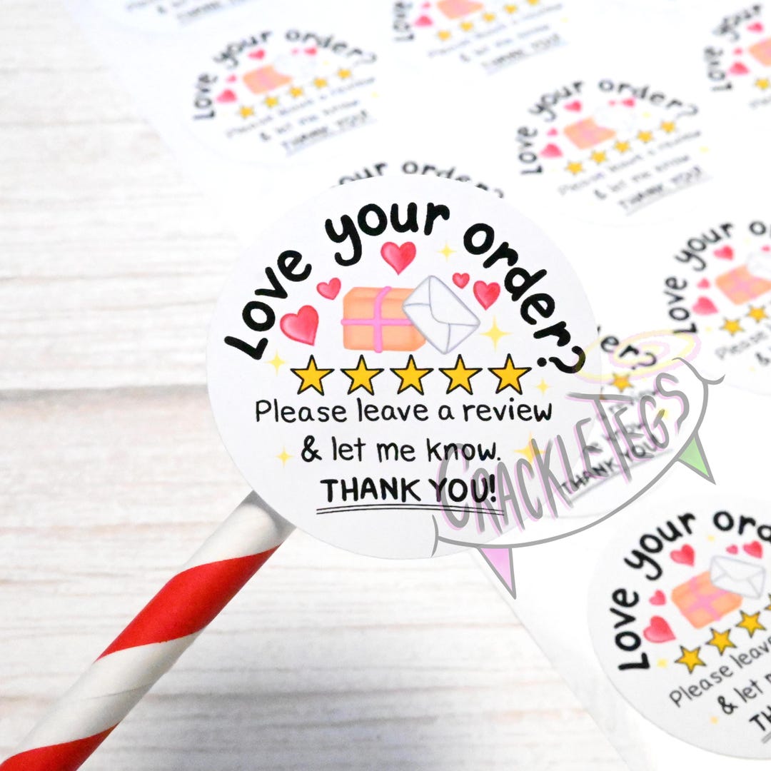 Cute Please Review Stickers, A4 Sheet of 20 Stickers. Hand-drawn ...