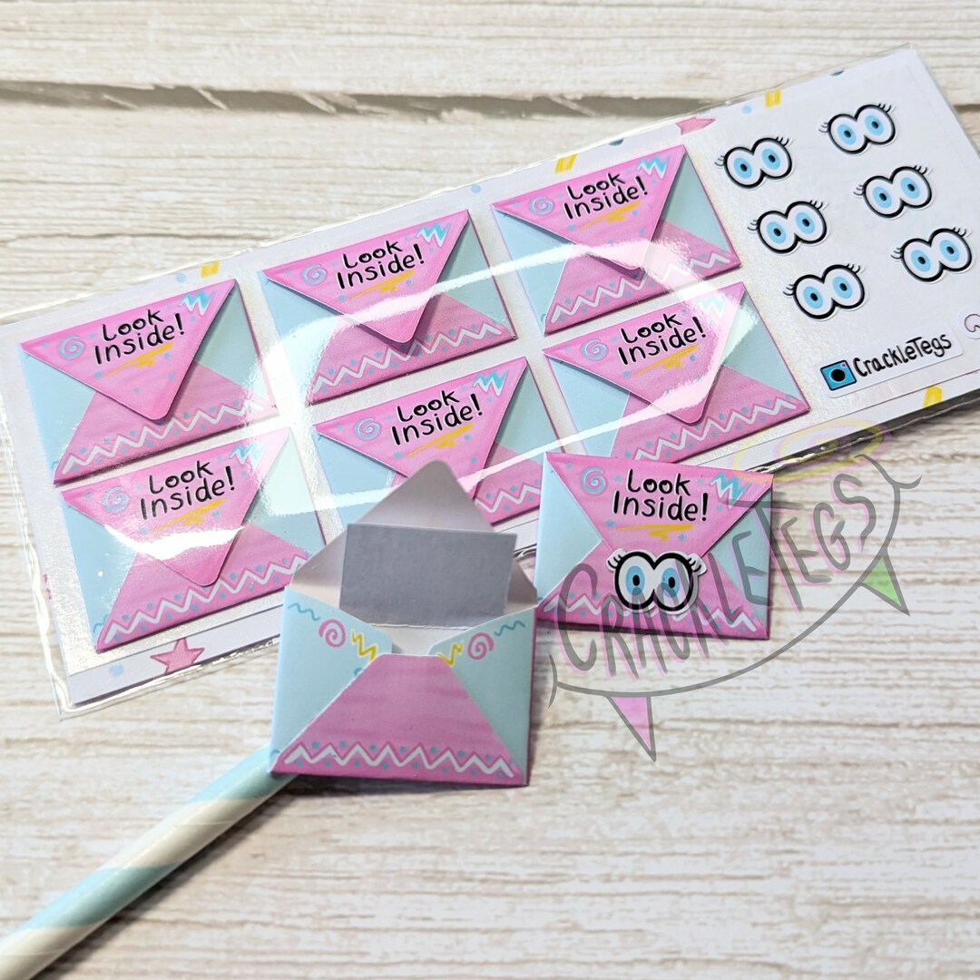 Retro Look Inside Mini Adhesive Envelopes. Perfect for Discount Shop ...