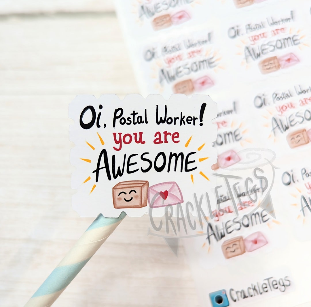 Cheeky Thank You Postal Worker Stickers A5 Sheet of 12 - Etsy UK