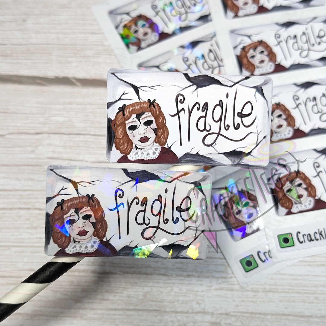 Fragile Scary Doll Stickers. Sheet of 8 Stickers, Hand-drawn & Handmade ...