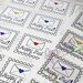 Rainbow Stamp Stickers, A5 Sheet of 12 Stickers. Hand-drawn & Handmade ...