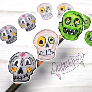 Ooglie Booglie Faces, Halloween Sticker Pack. 9 Originally Hand-painted ...