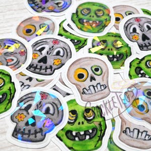 Ooglie Booglie Faces, Halloween Sticker Pack. 9 Originally Hand-painted ...