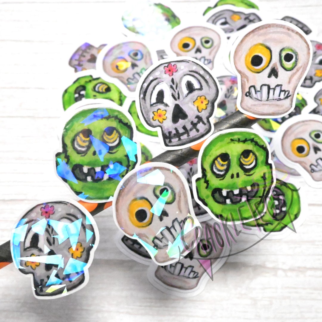 Ooglie Booglie Faces, Halloween Sticker Pack. 9 Originally Hand-painted ...