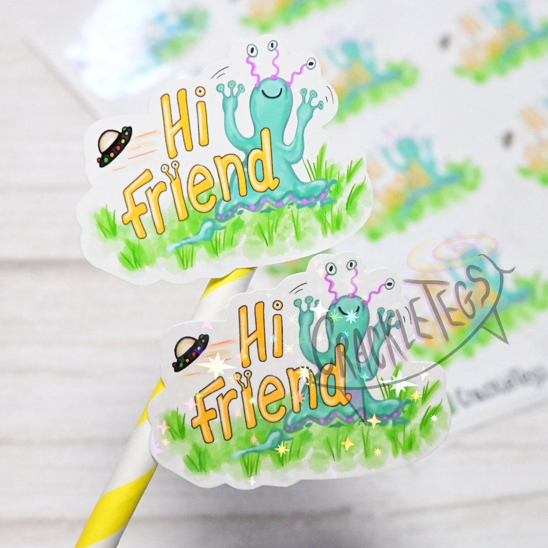 Enkins the Friendly Alien Stickers. Sheet of 8 Stickers. Hand-drawn ...
