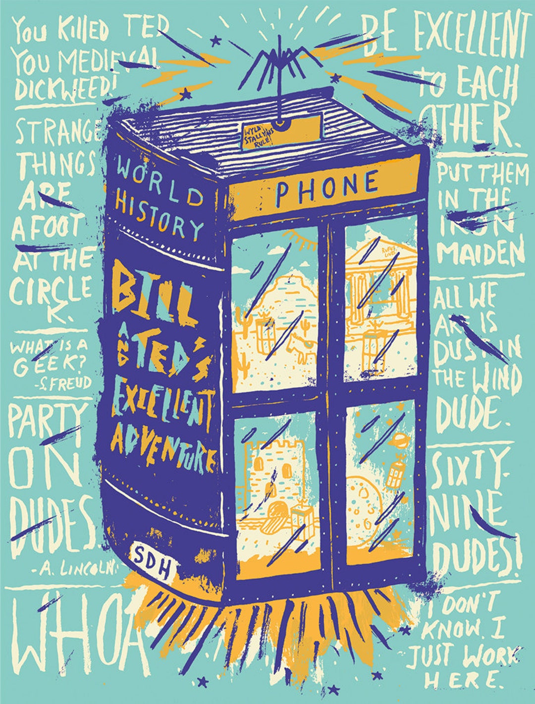 Bill and Ted's Excellent Adventure Poster - Etsy