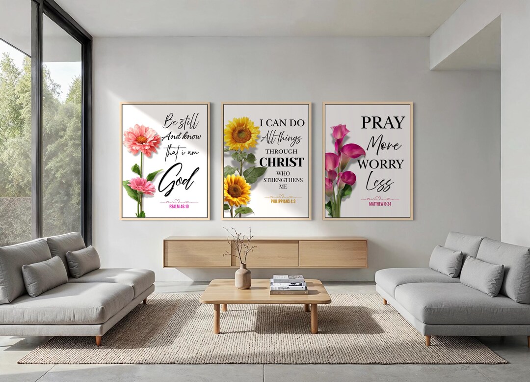 Christian Floral Bible Verse Prints (set of 3) (digital Download) - Etsy