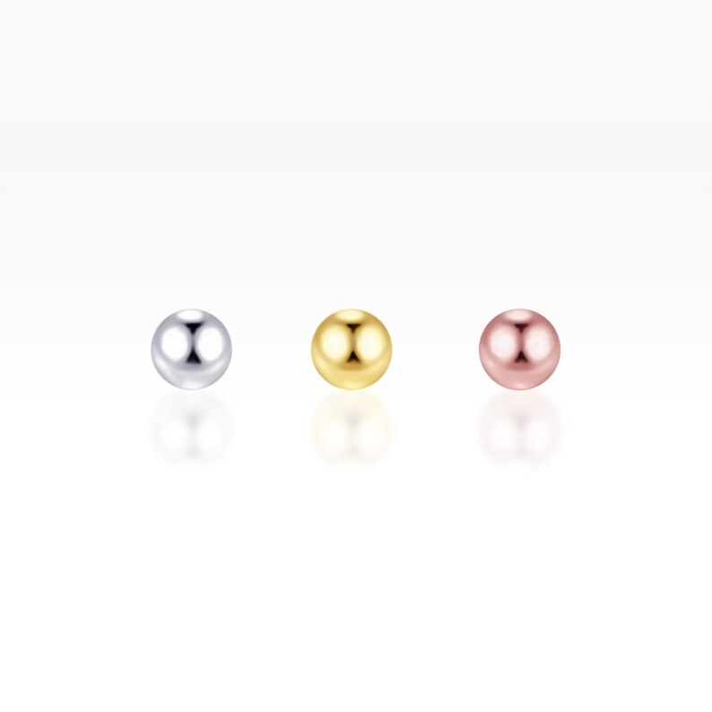Gold Plated Ball Flat Back Piercing: Tragus, Cartilage, Helix (1pc) - Etsy
