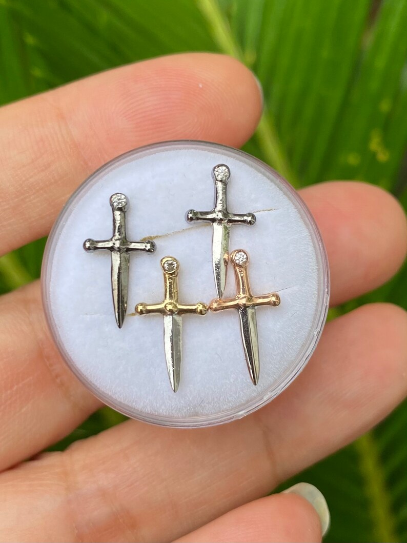 Dagger Piercing Dagger Stud Earrings Dagger Tragus Dagger - Etsy