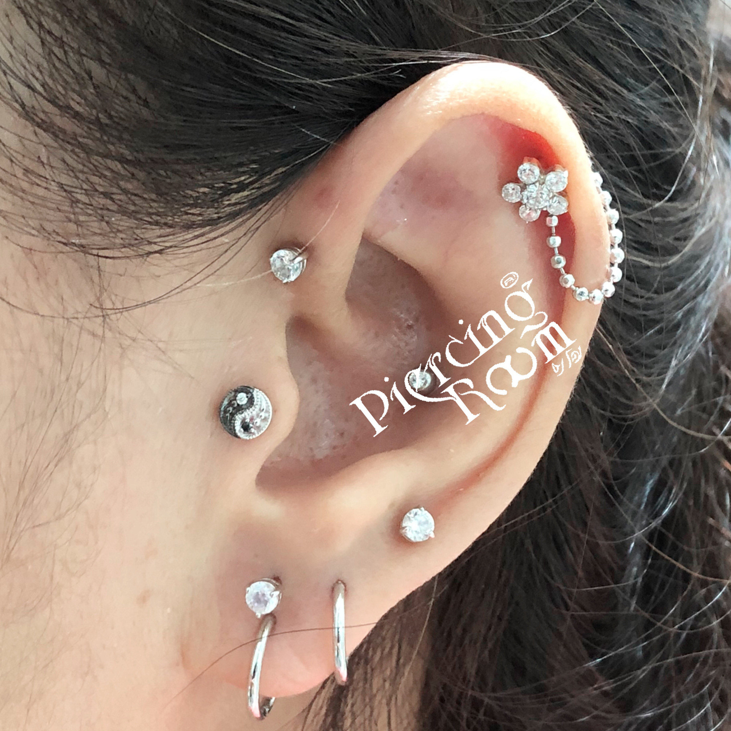 YinYang Tragus Stud Silver Helix Stud Cartilage Stud Silver | Etsy