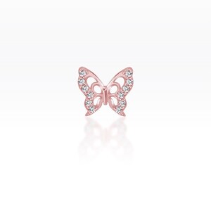 CZ Butterfly Tragus Piercing: Sterling Silver Internal Thread (1pc) - Etsy