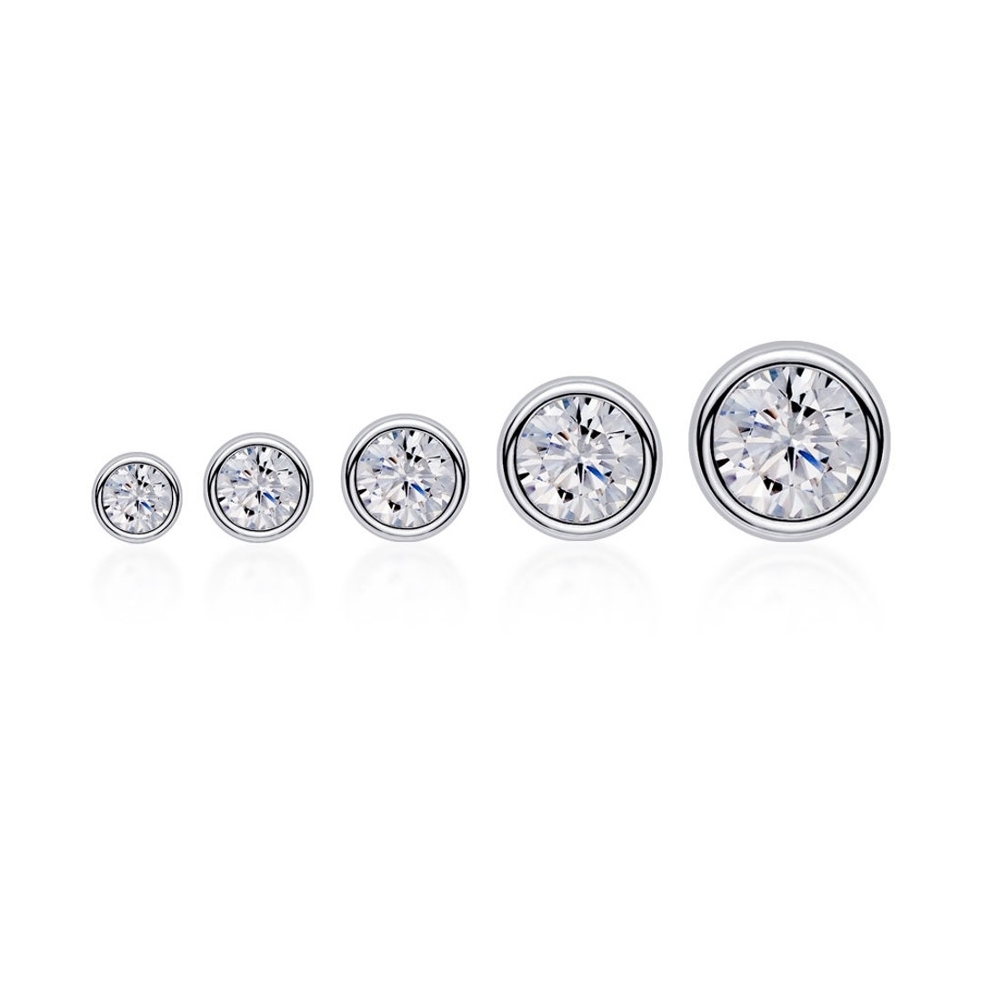 CZ Bezel Setting SCREW Flat Back Tragus/lip/medusa/cartilage/helix ...