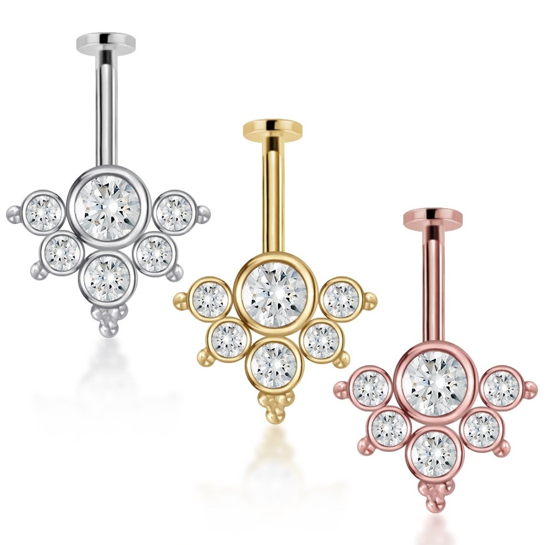 Cluster CZ Diamond Helix Earring: Sterling Silver Vertical Stud - Etsy