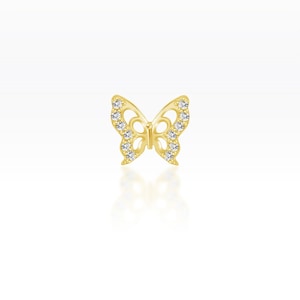 CZ Butterfly Tragus Piercing: Sterling Silver Internal Thread (1pc) - Etsy