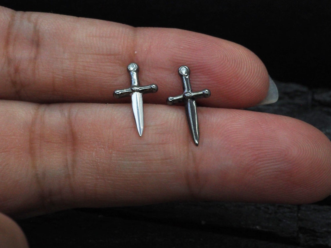 Dagger Piercing Dagger Stud Earrings Dagger Tragus Dagger | Etsy