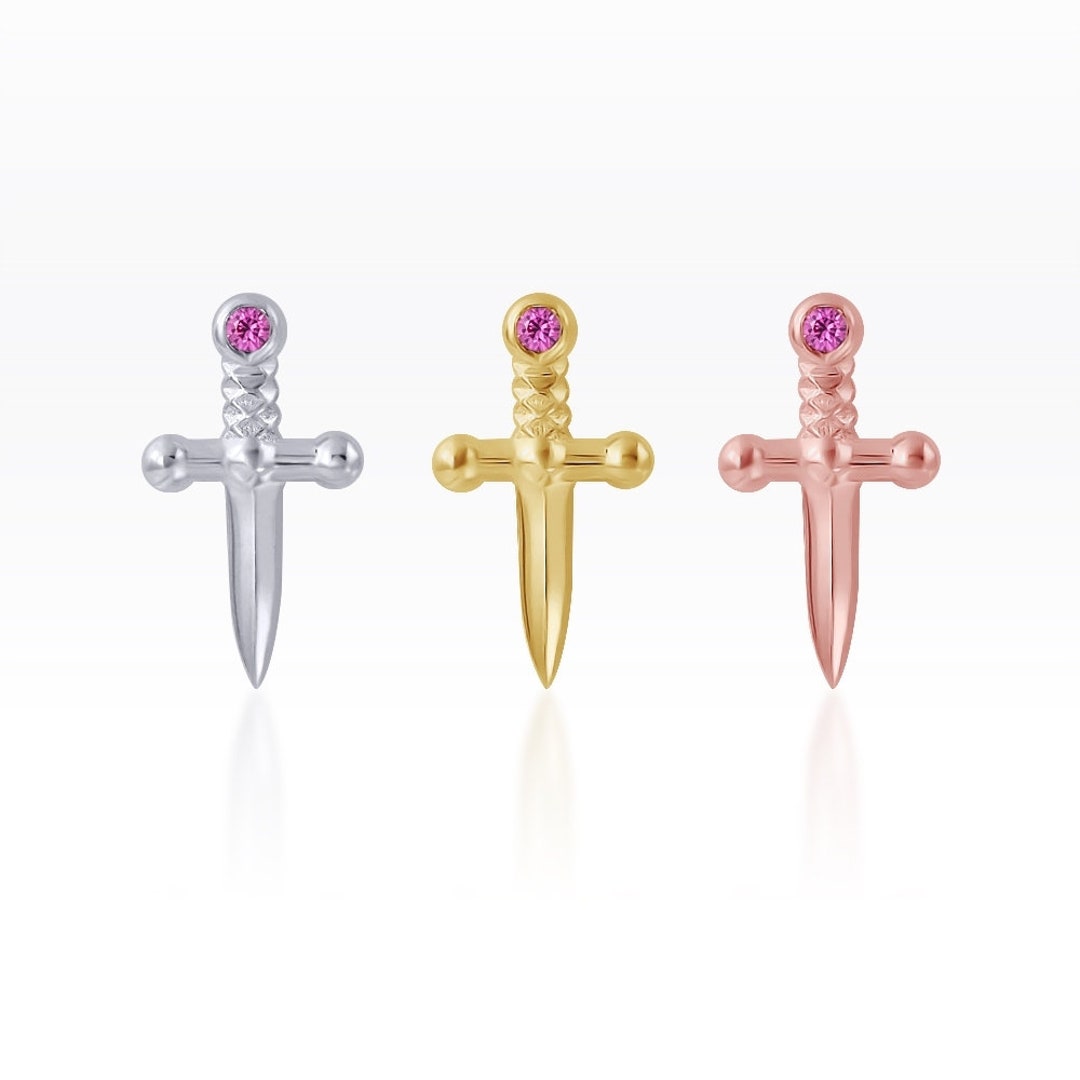 Dagger Piercing, Dagger Stud Earrings, Dagger Tragus, Dagger Stud, Mini ...