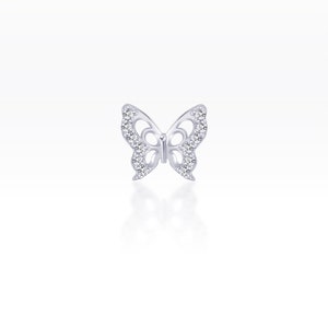 CZ Butterfly Tragus Piercing: Sterling Silver Internal Thread (1pc) - Etsy