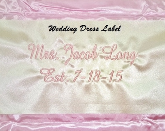 Wedding Dress Monogram Label, Personalized Monogram Label, Something ...