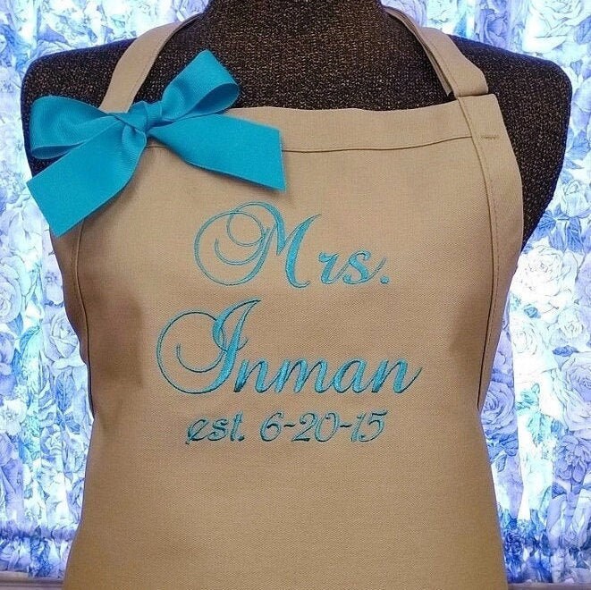 Personalize Apron Monogram Apron Apron for Women Bride | Etsy