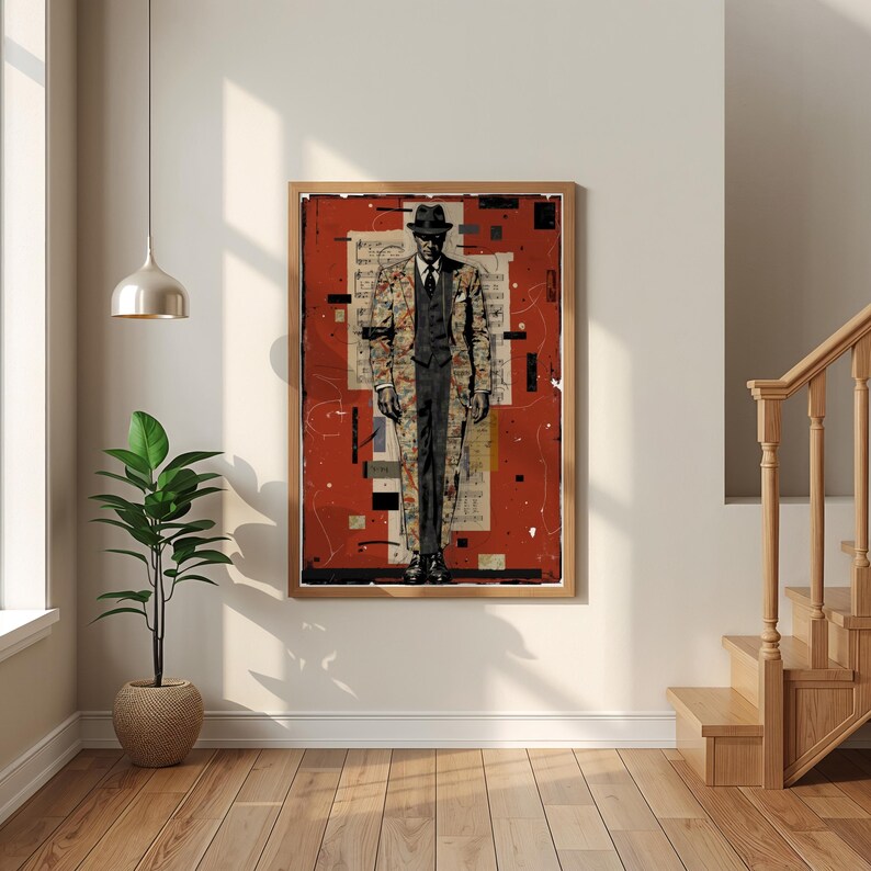 Vintage Mafia Boss Poster, Gangster Crime Collage Art, Burnt Orange ...
