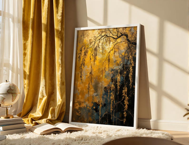 Autumn Tree Poster, Moody Forest Landscape Nature Wall Art, Victorian ...