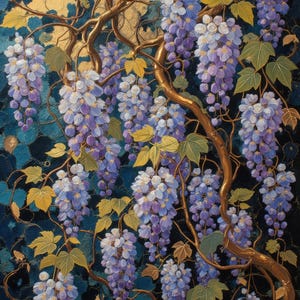 Grapevine Poster, Art Nouveau Wall Art, Vintage Victorian Botanical ...
