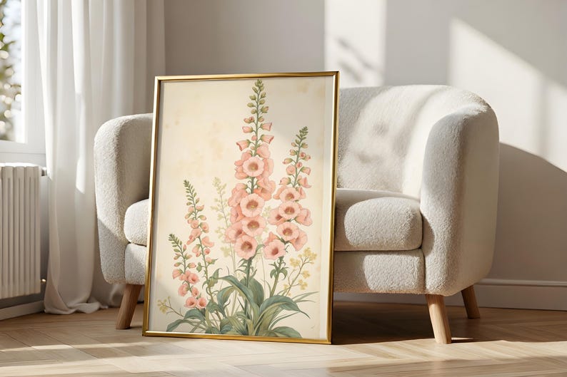 Fingerhut Poster, Botanische Blumen Wandkunst, Vintage Blumen ...